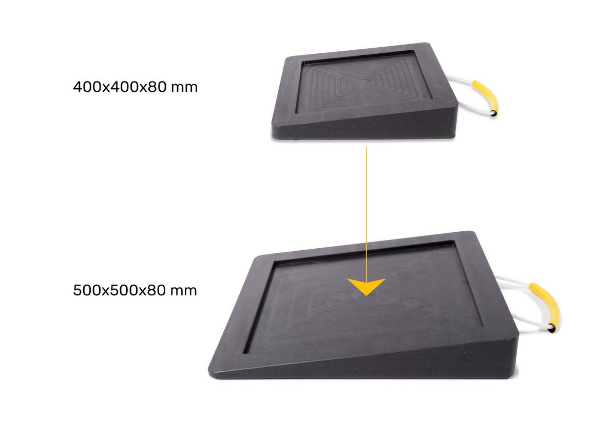 Inclined pad 500 x 500 x 80 mm | Lodax